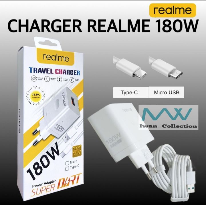 Charger Realme Travel Adapter 5G 180W Super Vooc Dart Fast charging ...