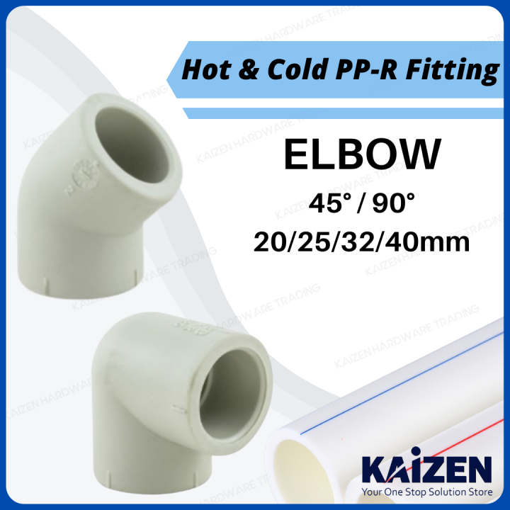 Bina Plastic BBB Hot and Cold PPR Fittings 20mm~40mm ( ELBOW 90° / 45 ...