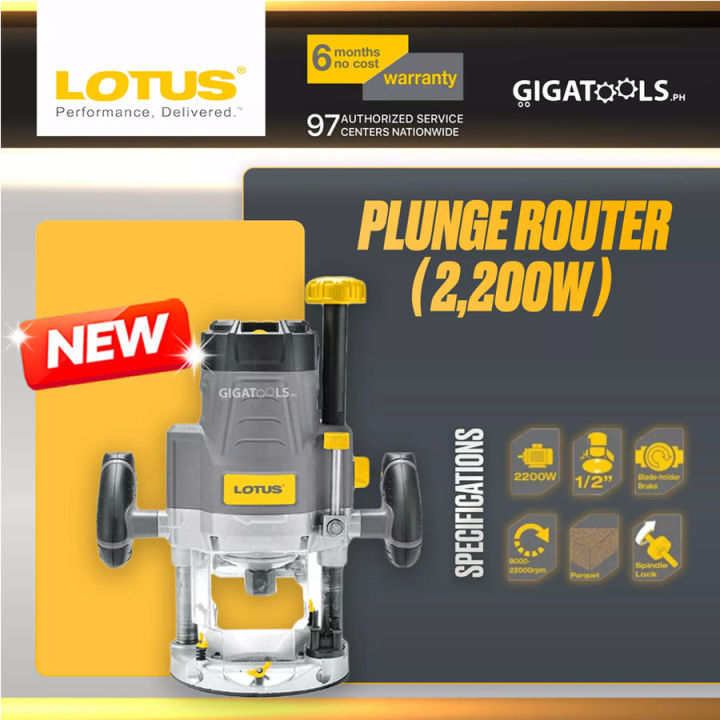 *NEW* Lotus LTPR2200X ½ inch Plunge Router (2200W) with FREE Carbon ...