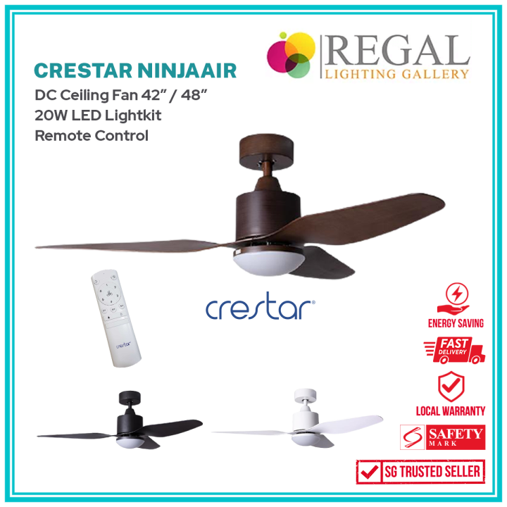[Free remote] Crestar NinjaAir 42" / 48" Ceiling Fan with 20W LED ...
