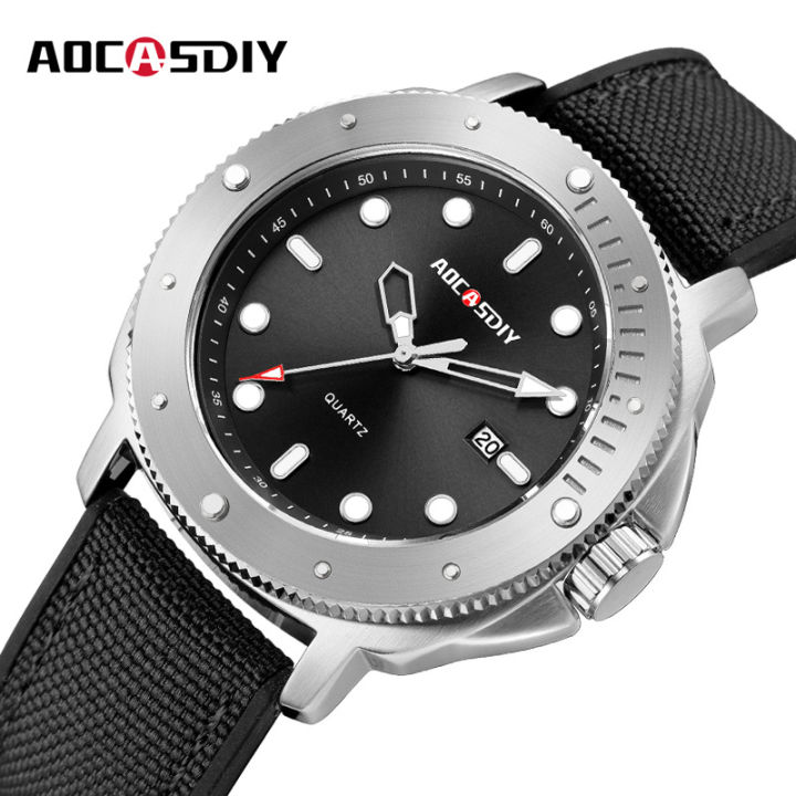 AOCASDIY นาฬิกาผู้ชายนาฬิกาควอตซ์ของแท้นาฬิกาไร้กลไกกันน้ำ Luminous Men ...