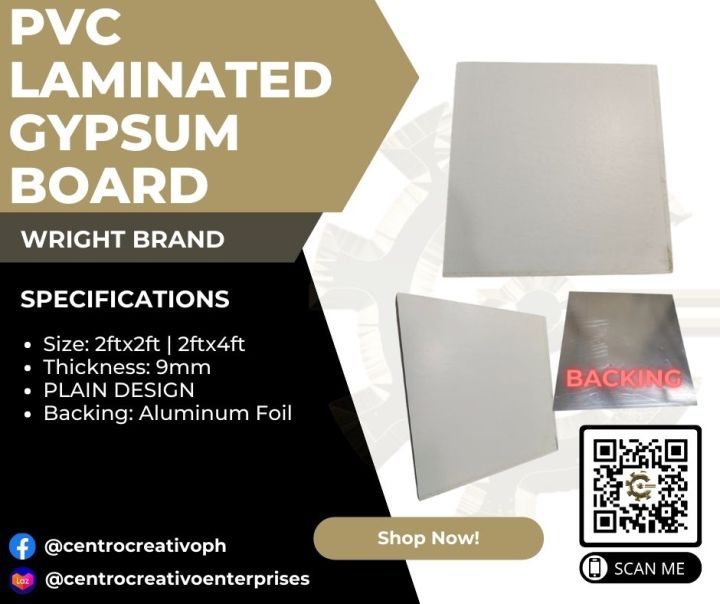 PVC Laminated Gypsum Board Wright Brand | size 2ftx2ft | 2ftx4ft ...