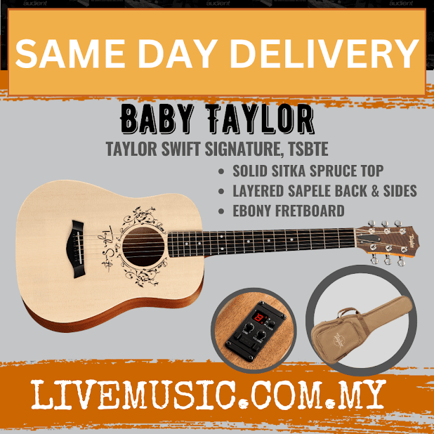 Taylor Baby Taylor-e Acoustic Guitar w/Bag, Taylor Swift Signature ...