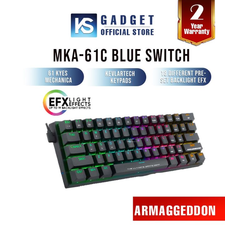 ARMAGGEDDON MKA-61C PYSCHSTARLING BLUE SWITCH 61 KEYS MECHANICAL ...