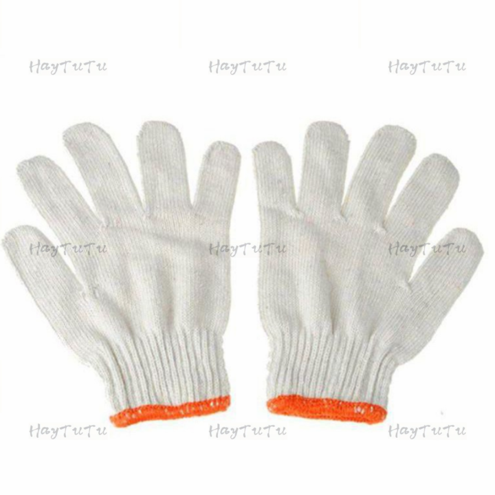 White Cotton Gloves Ordinary or COTTON KNITTED RUBBER COATED GLOVES 65g ...