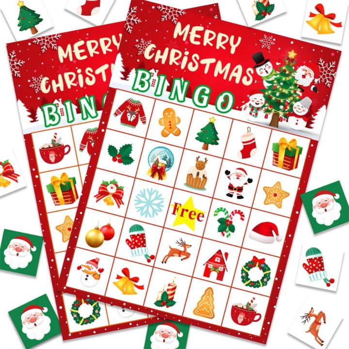 PHILANTHROPIST PREFIX78IX2 Merry Christmas Christmas Bingo Cards Party ...