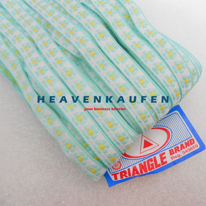 Pita Renda Lebar 1 cm Motif Bunga Hijau Tosca Per Rol isi 22 Meter ...