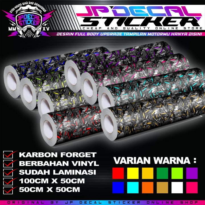STICKER KARBON FORGET SUDAH LAMINASI BERBAHAN VINYL PREMIUM 50X50 DAN ...