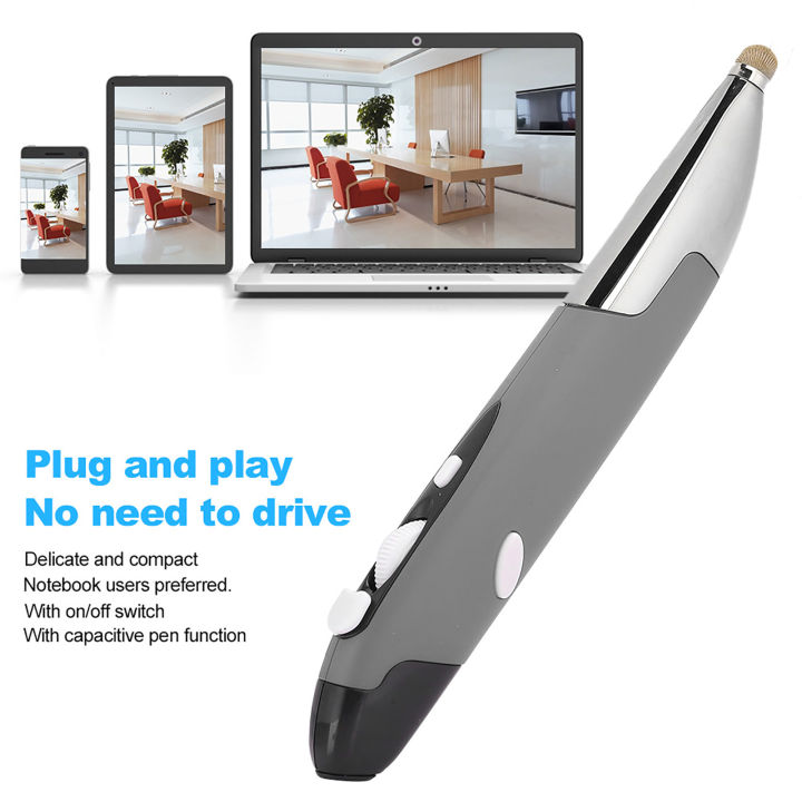 USB Stylus Wireless Mouse Ergonomic Pen‑Type Mouse for PC / TV for ...
