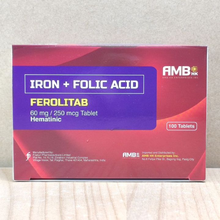 FEROLITAB Ferrous Sulfate + Folic Acid 100 Tablets | Lazada PH