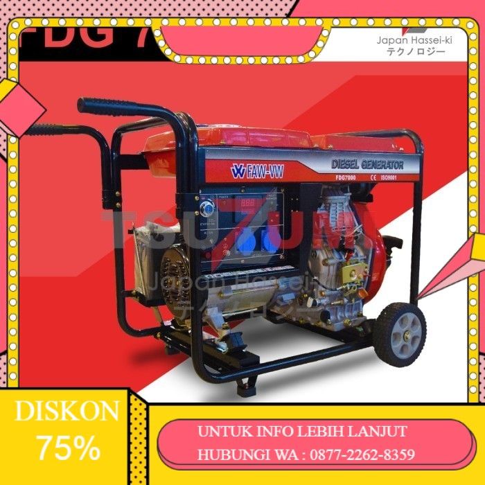 Genset Open 5000 5500 Watt Diesel Solar 1 Phase FAW FDG7000 | Lazada ...