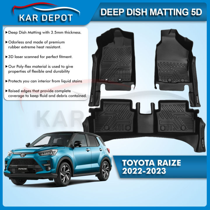 TOYOTA RAIZE 2022-2023 5D Deep Dish Matting | Lazada PH