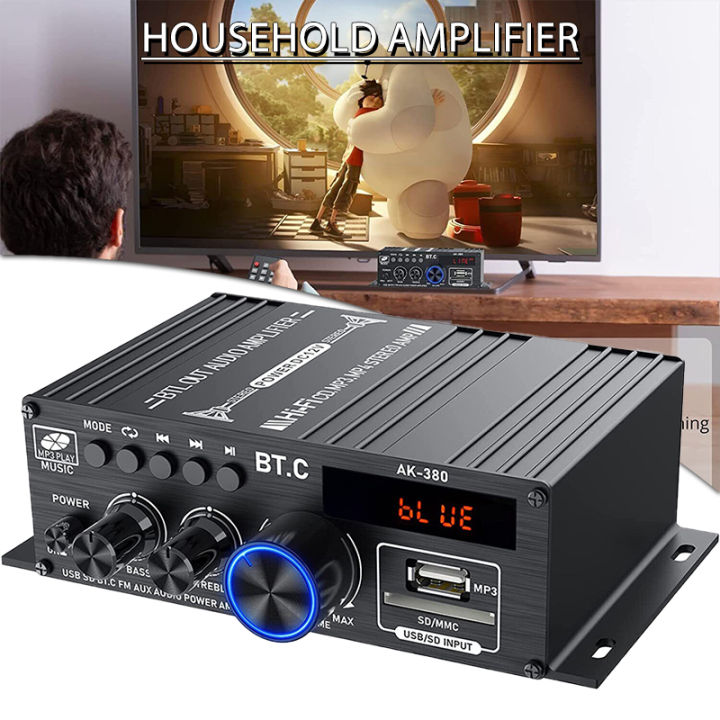 Idealhere New 800W 2 Channel Bluetooth Mini HIFI Power Amplifier Audio ...