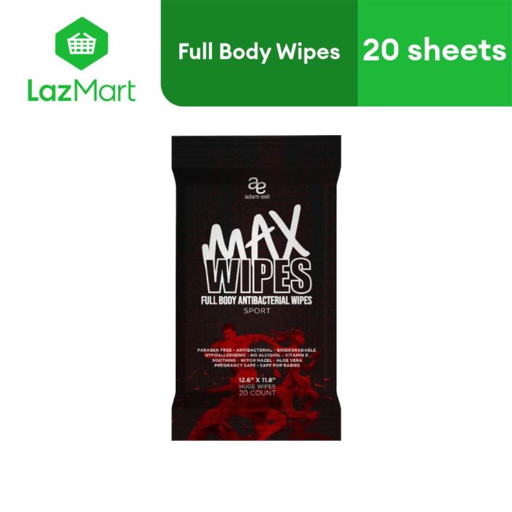 Adam Esli Max Wipes Full Body Wipes Sports 20 sheets | Lazada PH