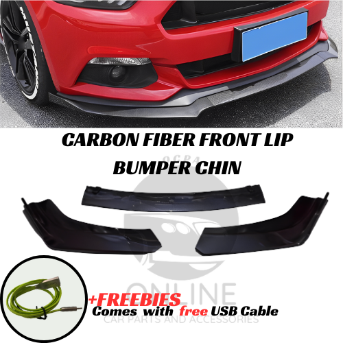 OCPA 3PCS UNIVERSAL FRONT LIP BUMPER CHIN CARBON FIBER (GOOD QUALITY ...