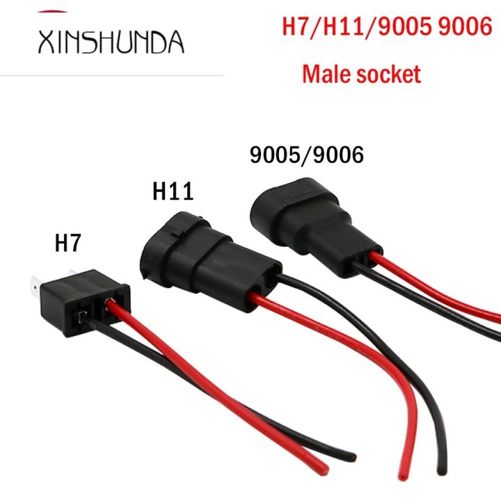 XSD 1pc 9005 9006 HB3 HB4 H11 H7 Bulb Socket Headlight Fog Lamp Male ...