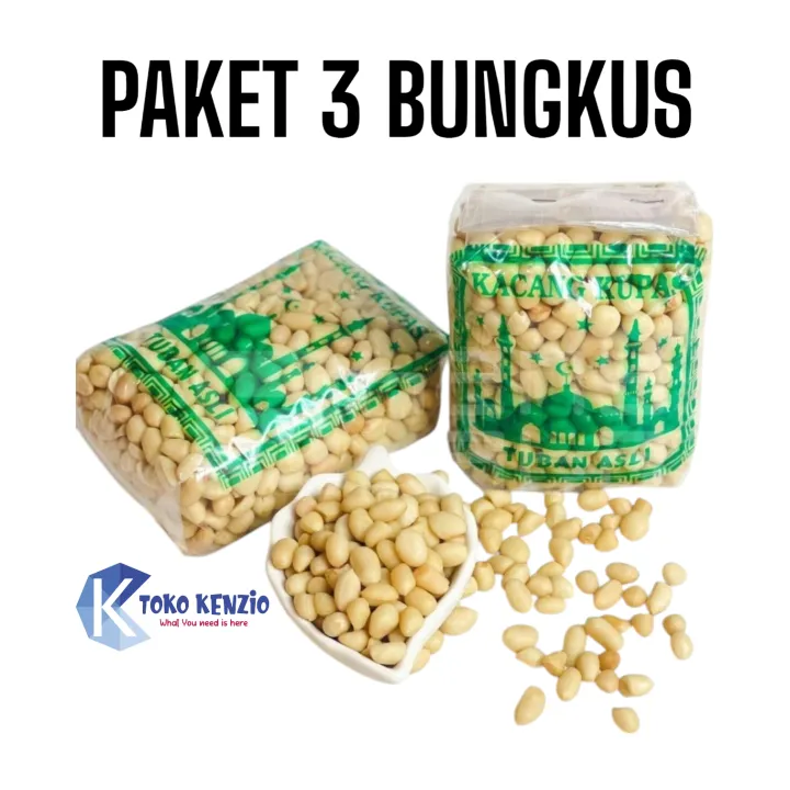 Paket 3 Bungkus - Kacang Tanah Kupas Tuban 350gr | Lazada Indonesia