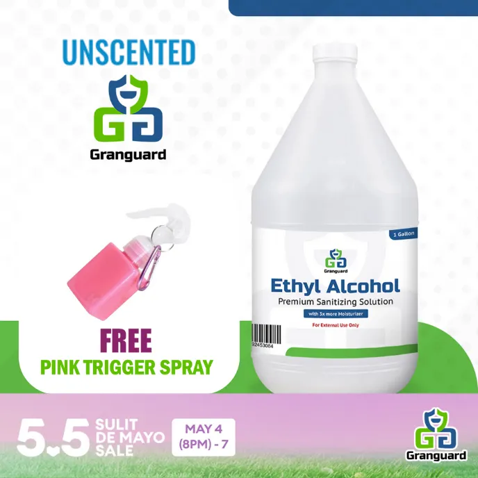 GranGuard 70% Ethyl Alcohol 1 Gallon Unscented with Free Pink Trigger ...