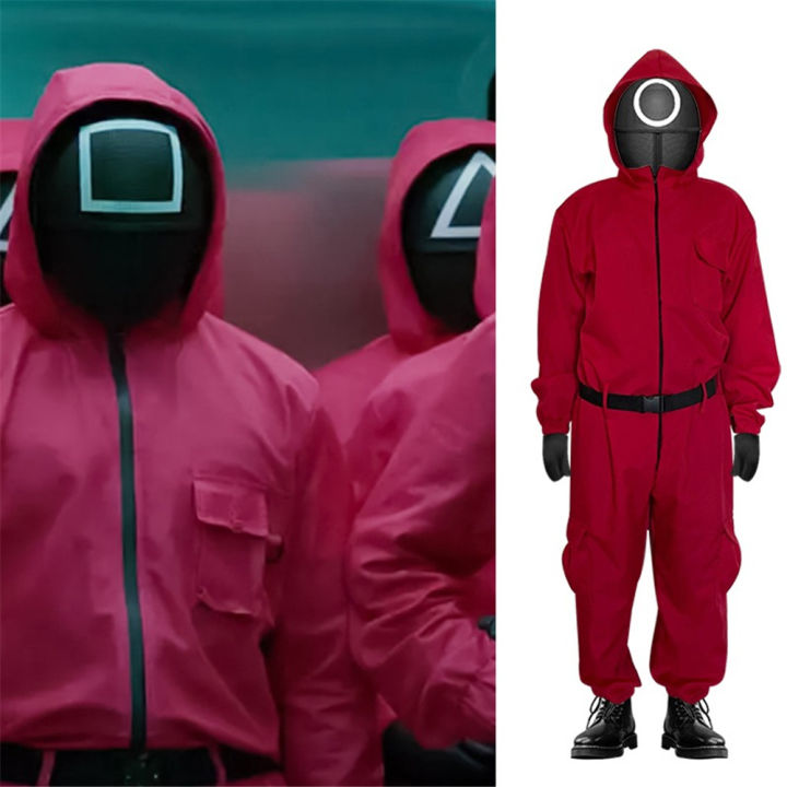 Squid Villain Administrator Cosplay Costume with Face Shield Adult ...