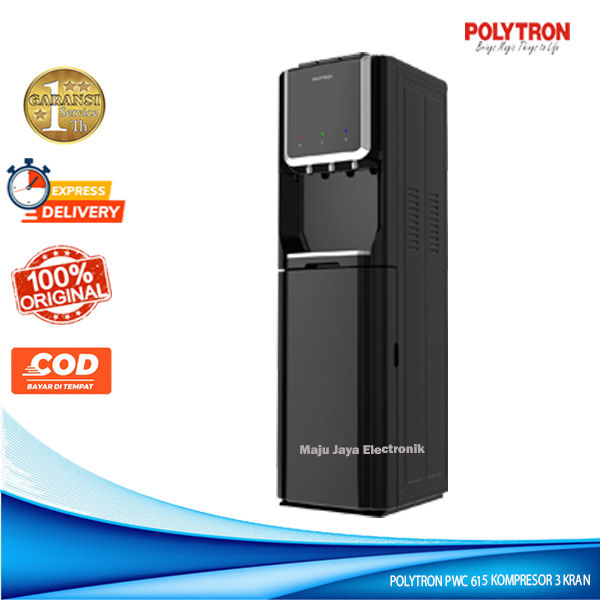 Dispenser POLYTRON PWC 615 Galon Bawah 3 Kran Dingin Kompresor | Lazada ...