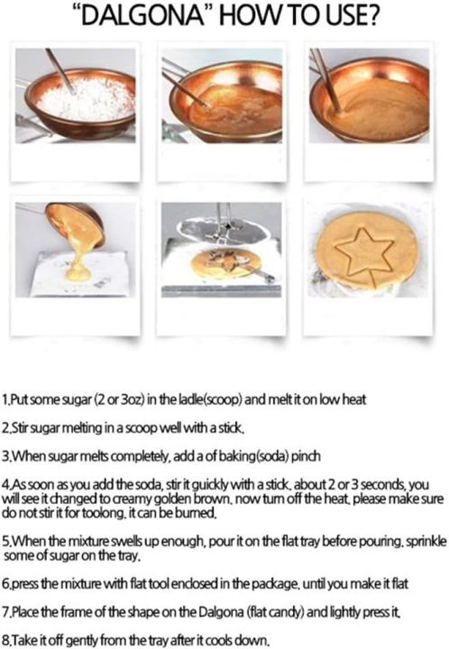 Dalgona Korean sugar Candy Making Tools Set DALGONA (9pcs in 1set ...