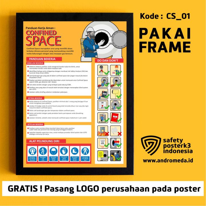 Safety Poster K3 : Panduan Kerja Aman Confined Space Memasuki Ruang ...