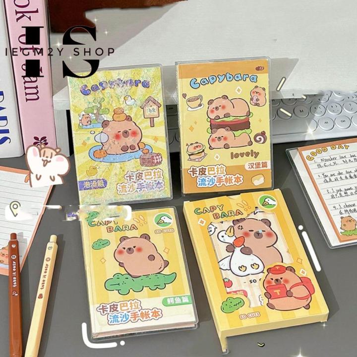 IEGM2Y Learning Capybara Notebook PU Coloring Page Capybara Pocket Notepad Gril Heart Drawing ...