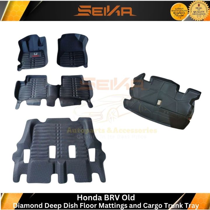 Honda BRV (2016-2022) Full Car Matting Set (Diamond Deep Dish and Cargo ...