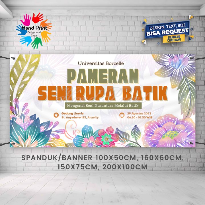 Cetak Spanduk Banner Perayaan Acara Pameran Seni Putih MMT Spanduk ...