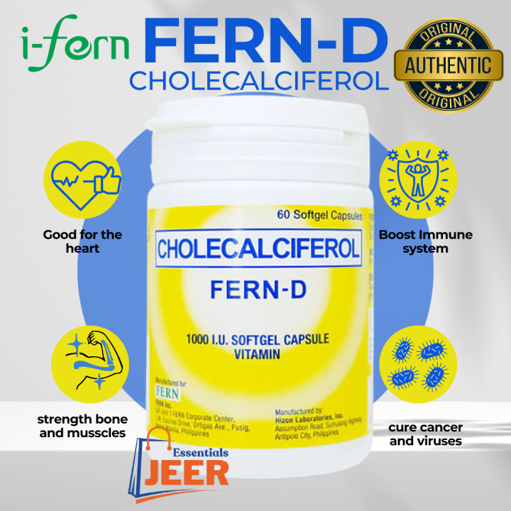 Ifern Products Fern D Vitamin D3 1000 IU Cholecalciferol Softgels | Lazada PH