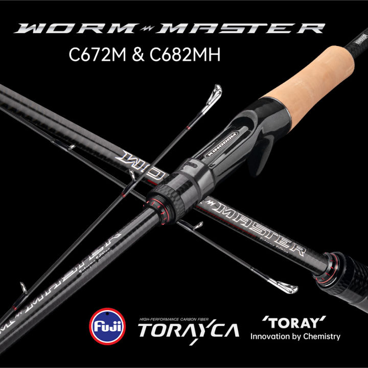 Kingdom WORM MRSTER เบ็ดตกปลา2ส่วน2.01เมตร2.03เมตรคันเบ็ดตกปลาเมตร MH ...