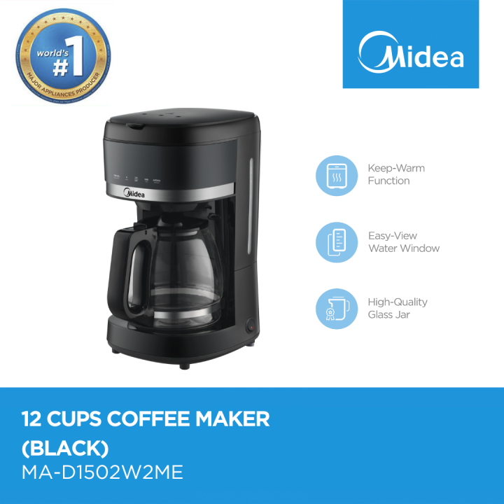 Midea 12 Cups Coffee Maker Breakfast Series Black | Lazada PH