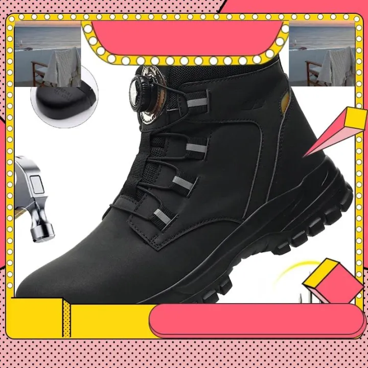 Waterproof Safety Boots Men Indestructible Steel Toe Work Boots Anti ...