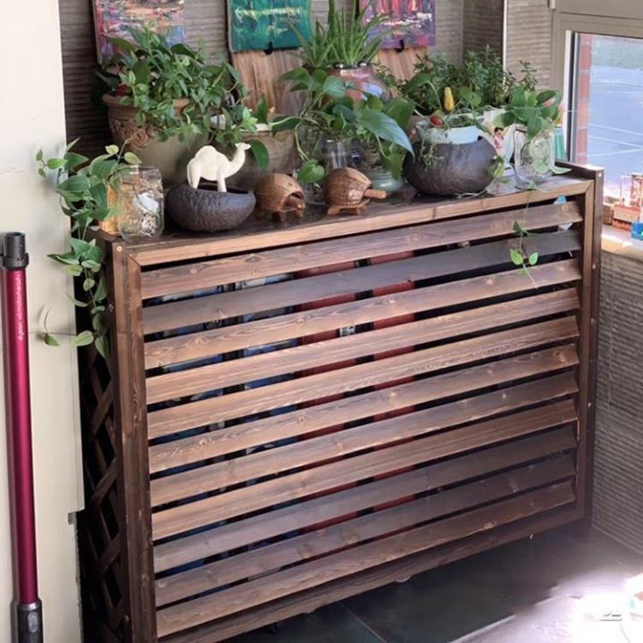 po Air Conditioning Outdoor Unit Cover Outdoor Balcony Rack Louver ...