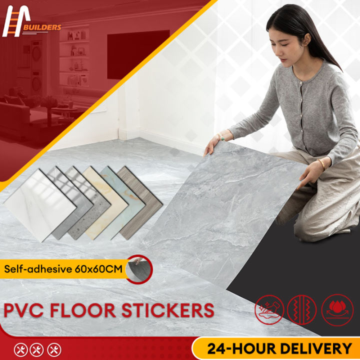 BUILDERS PVC flooring vinyl tiles flooring 60x60 Vinyl tiles Self ...