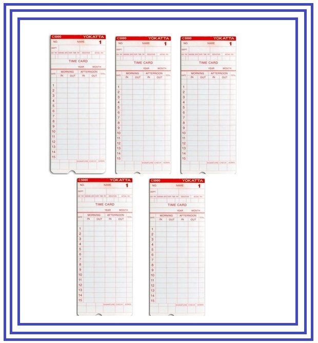 100pcs C5000+ Time Card DTR Card Bundy clock Dx-5 Time Card Yokatta C ...