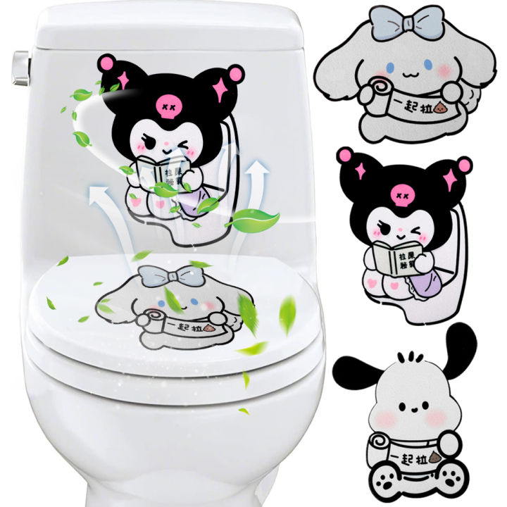 Sanrio Cartoon Toilet Deodorant Sticker Cute Kuromi Cinnamon Dog Felt ...