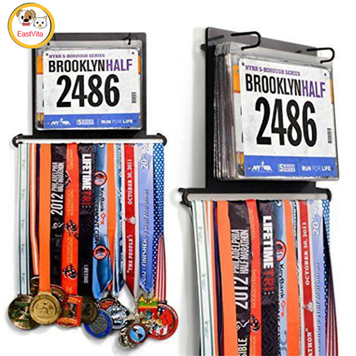 Marathon Running Bib Holder With Bib Holder Medal Hanger Display ...