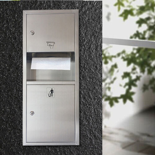 304 stainless steel 3-in-1 hand towel box with hand dryer The trash can ...