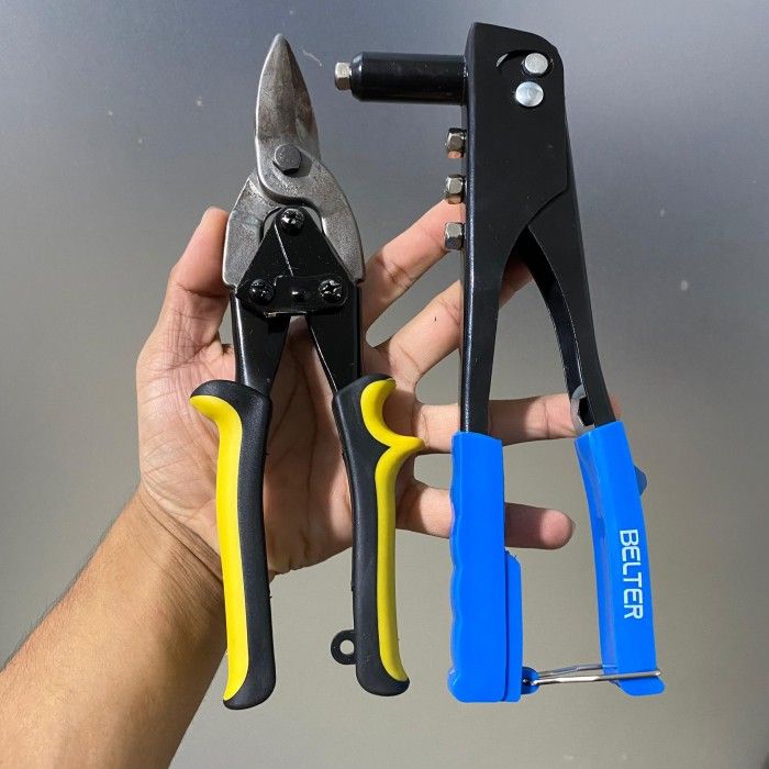 PAKET 2 ITEM Gunting Holo,Gunting Baja & Tang Rivet, Tang Ripet PAKET ...