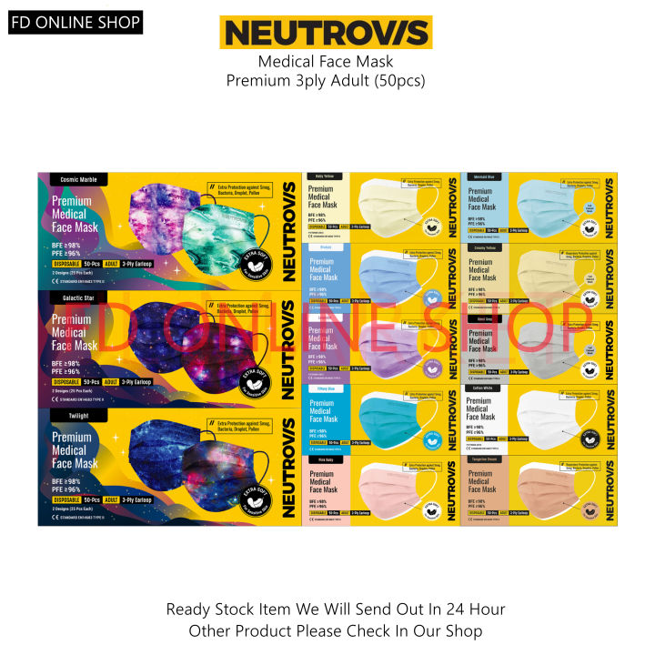 Neutrovis 3ply Premium Medical Face Mask (Adult) 50pcs | Lazada