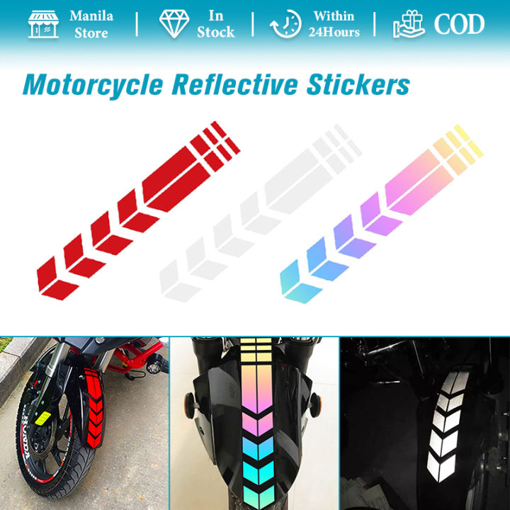 Motorcycle Front Fender Arrow Sticker Decoration Warning Reflective ...