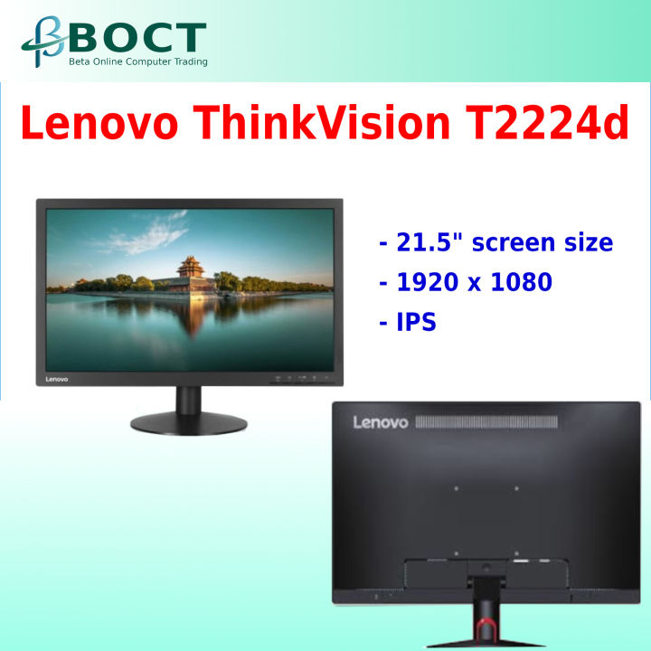 Refurbished Lenovo ThinkVision T2224d / FHD / IPS / VGA / DisplayPort | Lazada