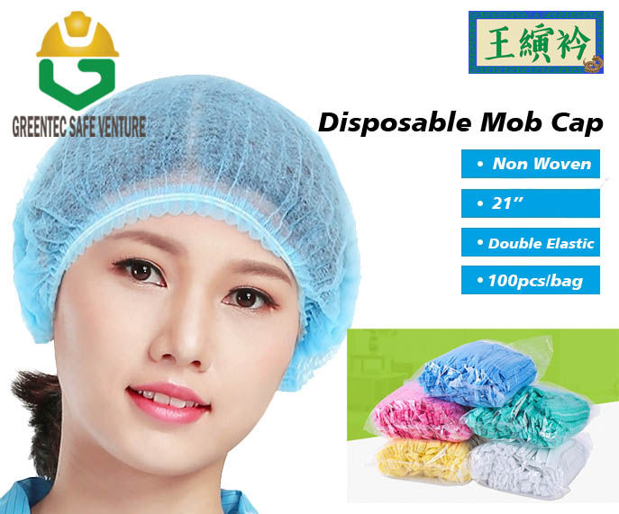 (READY STOCK)100pcs Disposable Non Woven Clip Cap Strip Cap Mob Cap ...