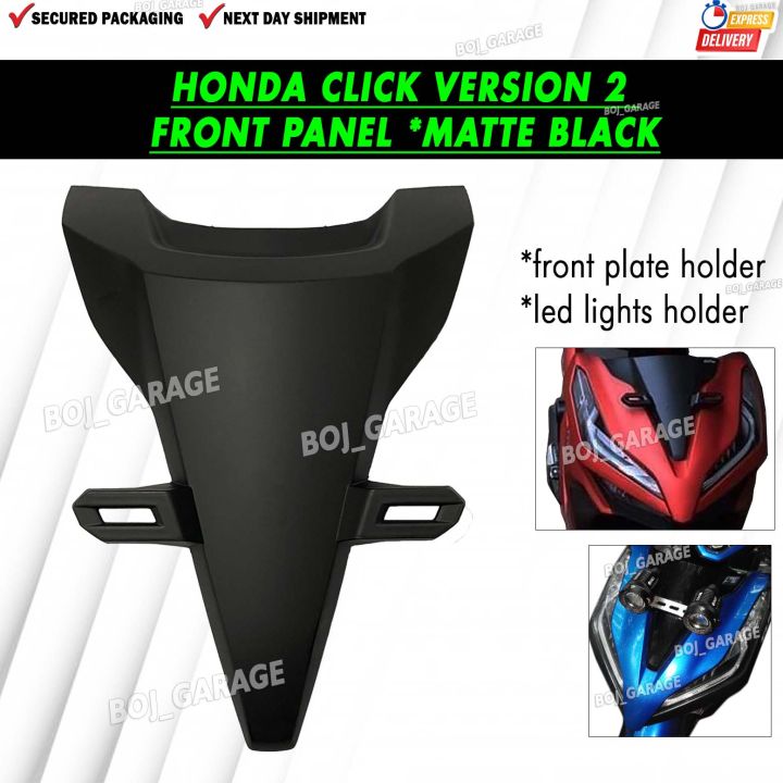 HONDA CLICK V2 MATTE BLACK PLUG AND PLAY FRONT PANEL WITH PLATE HOLDER ...