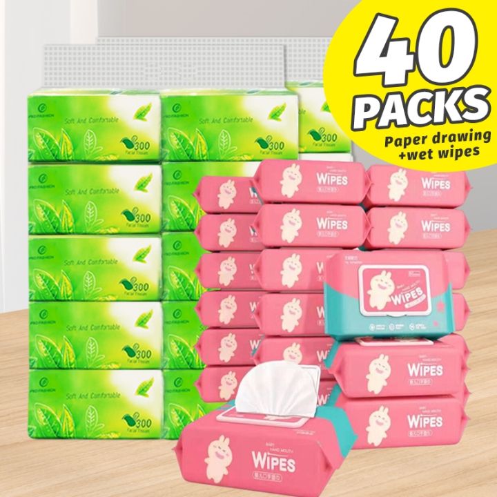 10 plus 10 Bundle- 10 packs wood pulp facial tissue +10 packs 80sheets ...