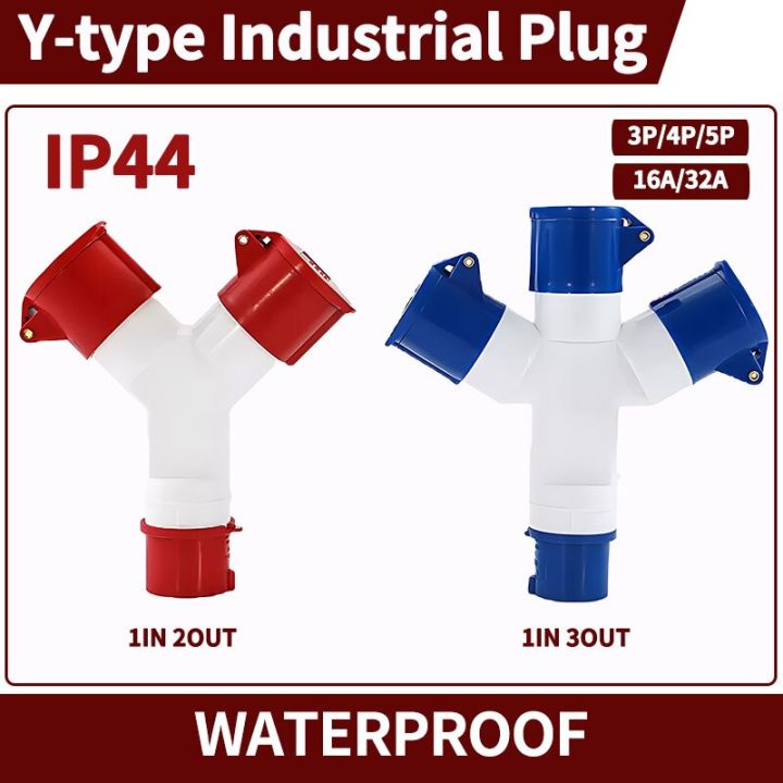 Industrial Plug Y-Type Multi-Function Socket: Waterproof Three-Way 220V ...