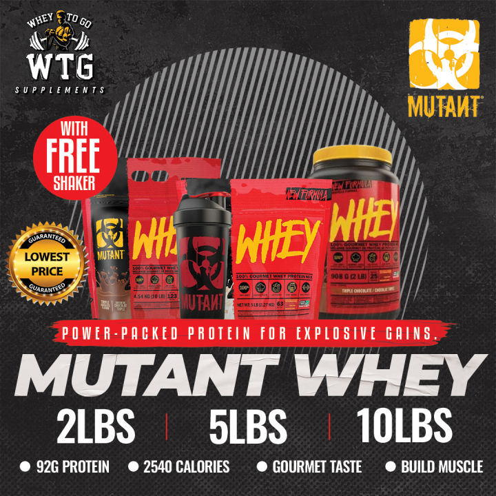 Mutant 100% Gourmet Whey Protein 2lbs, 5lbs and 10lbs with shaker ...
