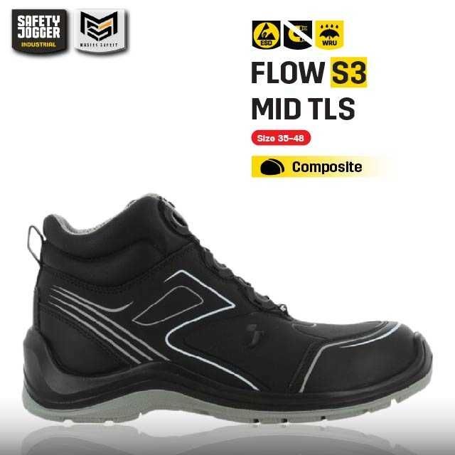 [ของแท้พร้อมส่ง] Safety Jogger รุ่น FLOW S3 MID TLS รองเท้าเซฟตี้ หนัง ...