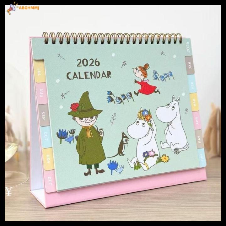 ABGHMMJ Coil Binding 2026 Moomin Desk Calendar Flip Schedule One Month ...